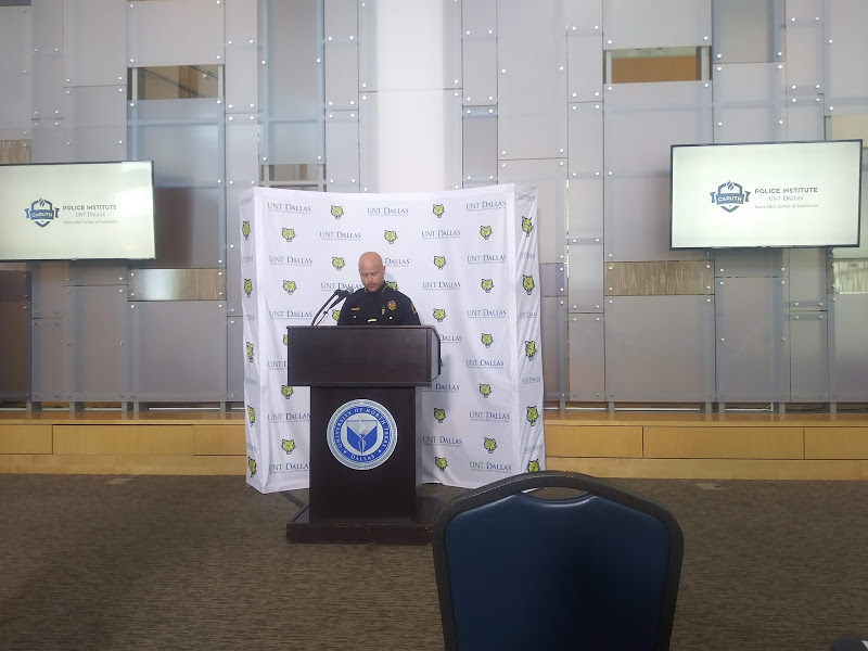 DPD Chief Eddie Garcia briefing with Caruth Police Institute at UNT ...