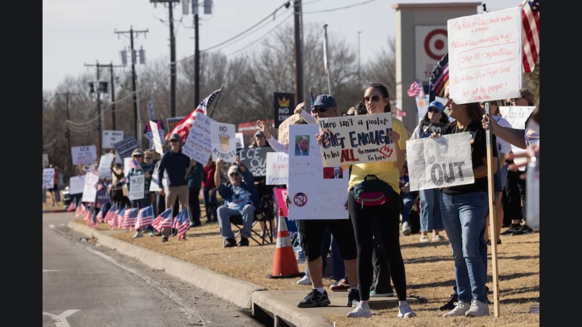 McKinney protest against ICE drew dozens of residents across Collin ...